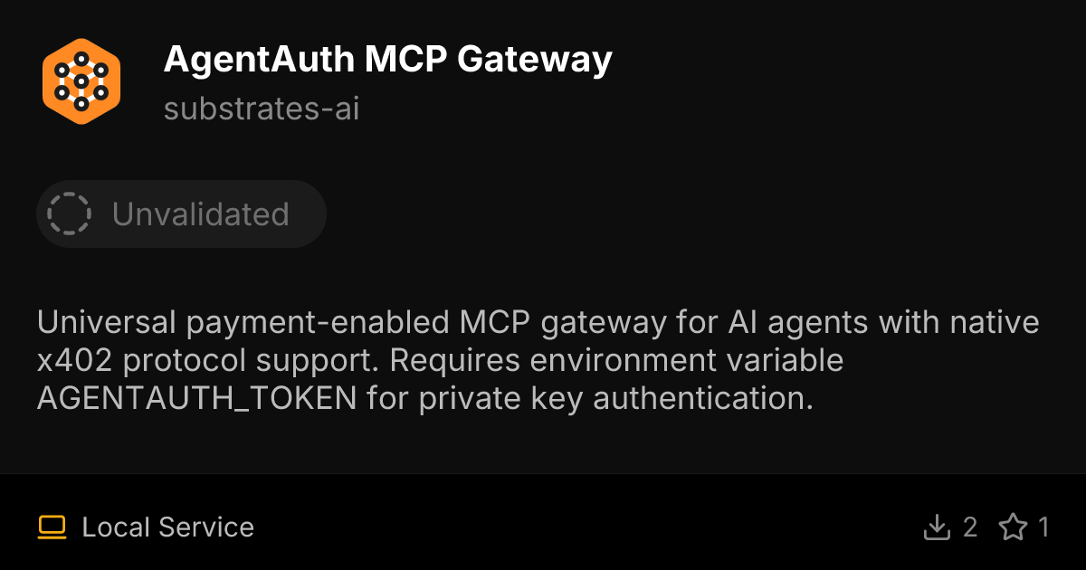 AgentAuth MCP Gateway | MCP Servers · LobeHub