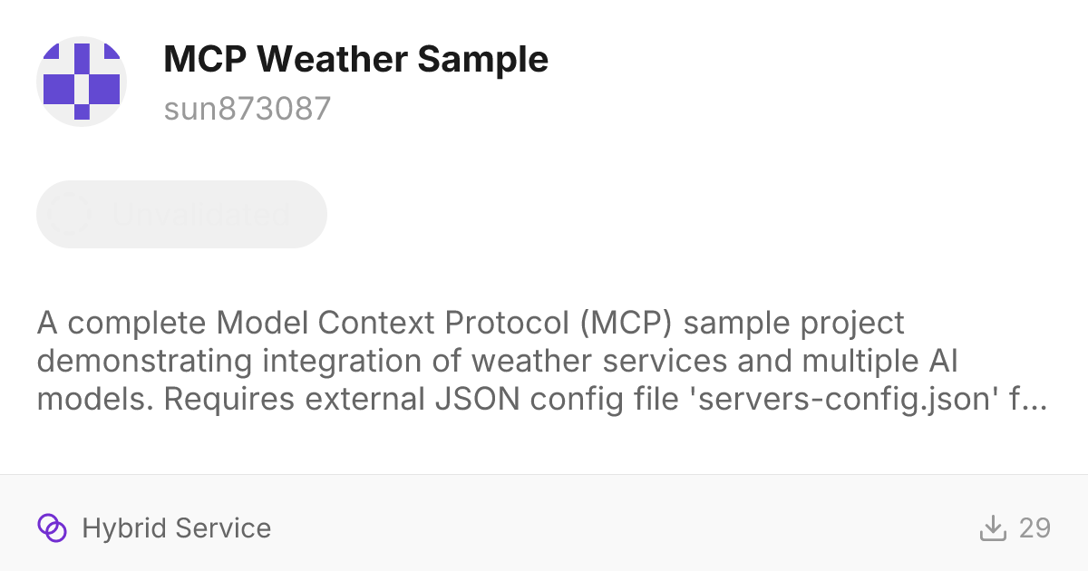 MCP 天氣範例 | MCP Servers · LobeHub