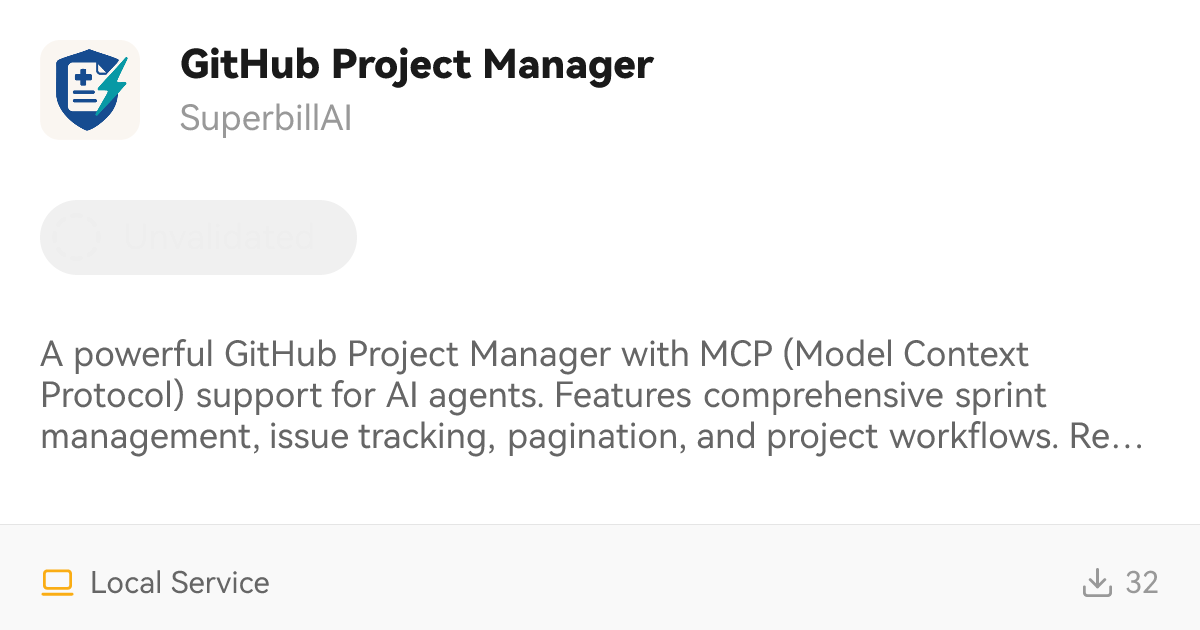 GitHub Project Manager | MCP Servers · LobeHub