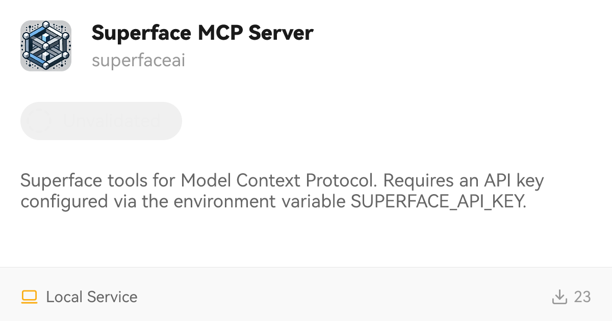 Superface MCP Server | MCP Servers · LobeHub