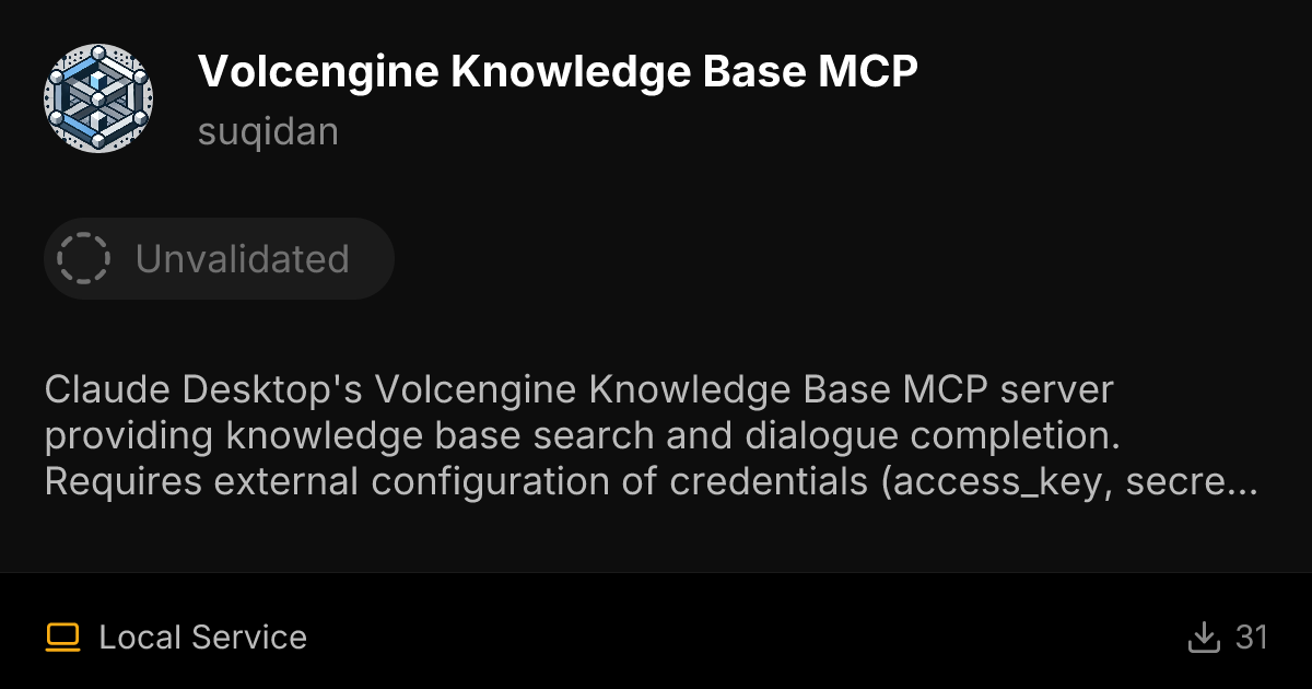 Volcengine Knowledge Base MCP | MCP ... · LobeHub