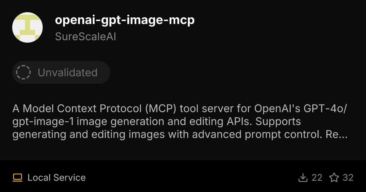 openai-gpt-image-mcp | MCP Servers · LobeHub
