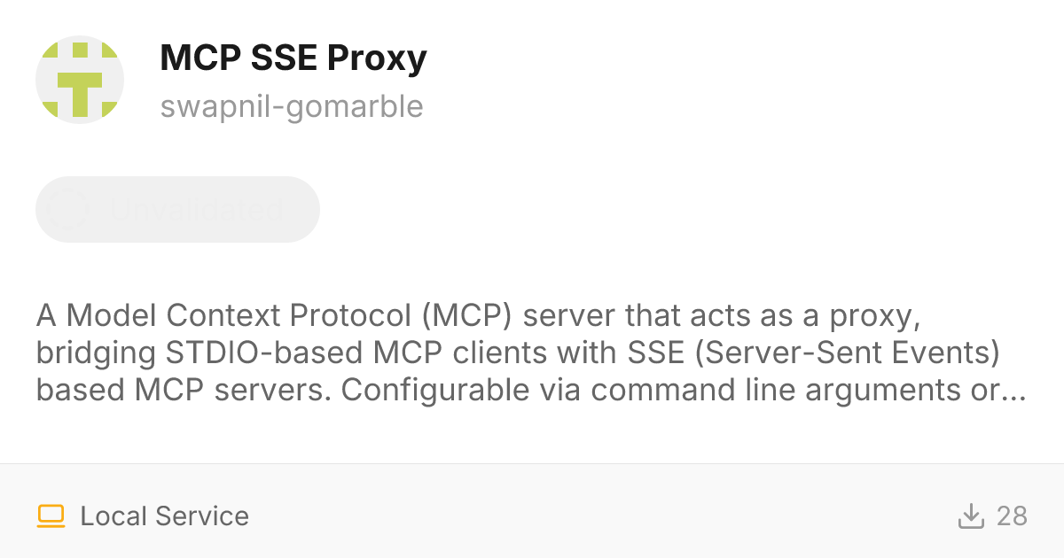 MCP SSE 프록시 | MCP Servers · LobeHub