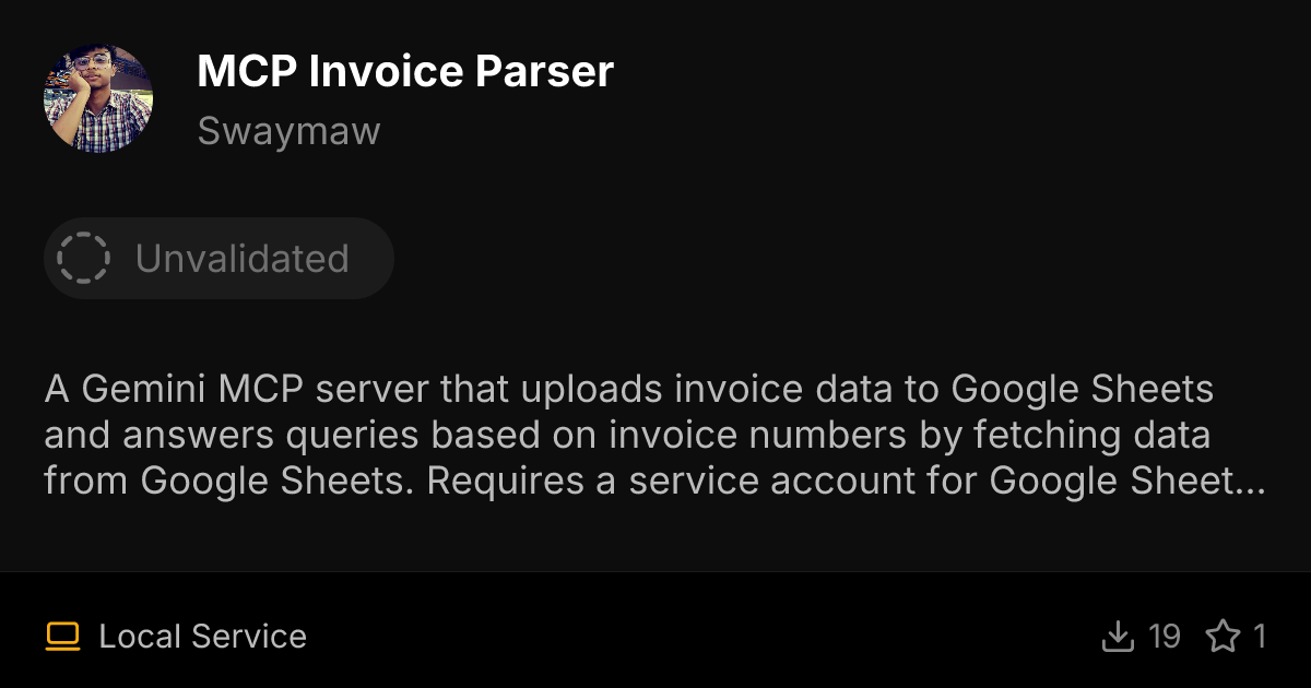 MCP Invoice Parser | MCP Servers · LobeHub