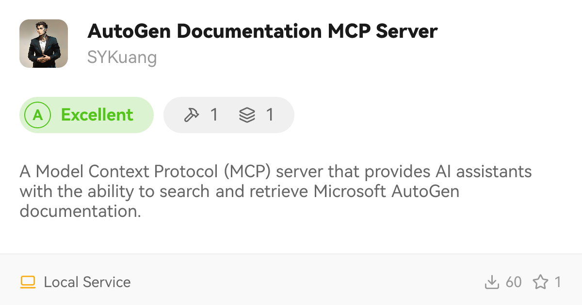 AutoGen Documentation MCP Server | M... · LobeHub