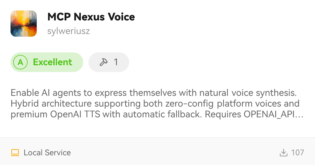 MCP Nexus Voice | MCP Servers · LobeHub
