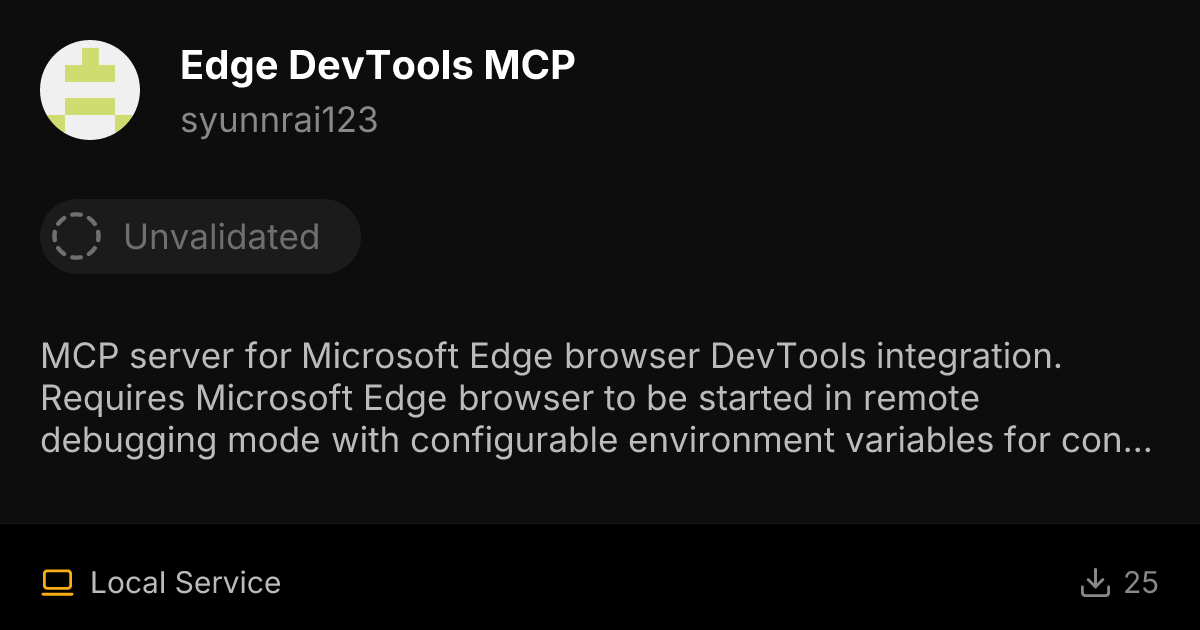 Edge DevTools MCP | MCP Servers · LobeHub