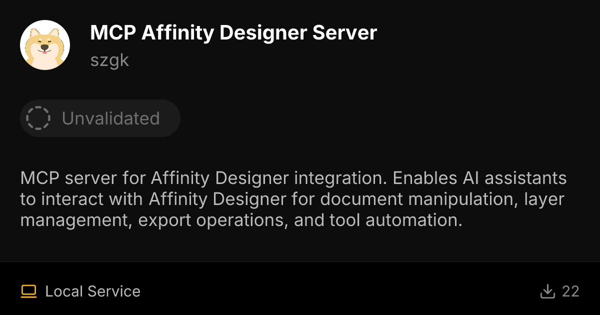 MCP Affinity Designer Server | MCP S... · LobeHub