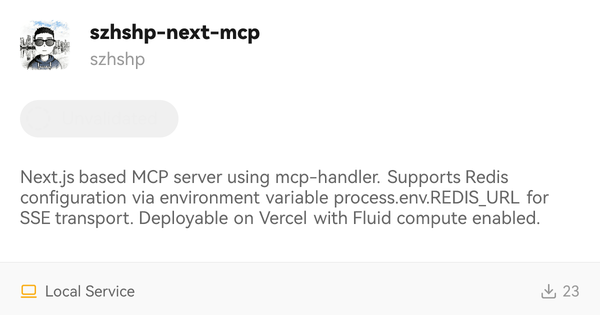 szhshp-next-mcp | MCP Servers · LobeHub