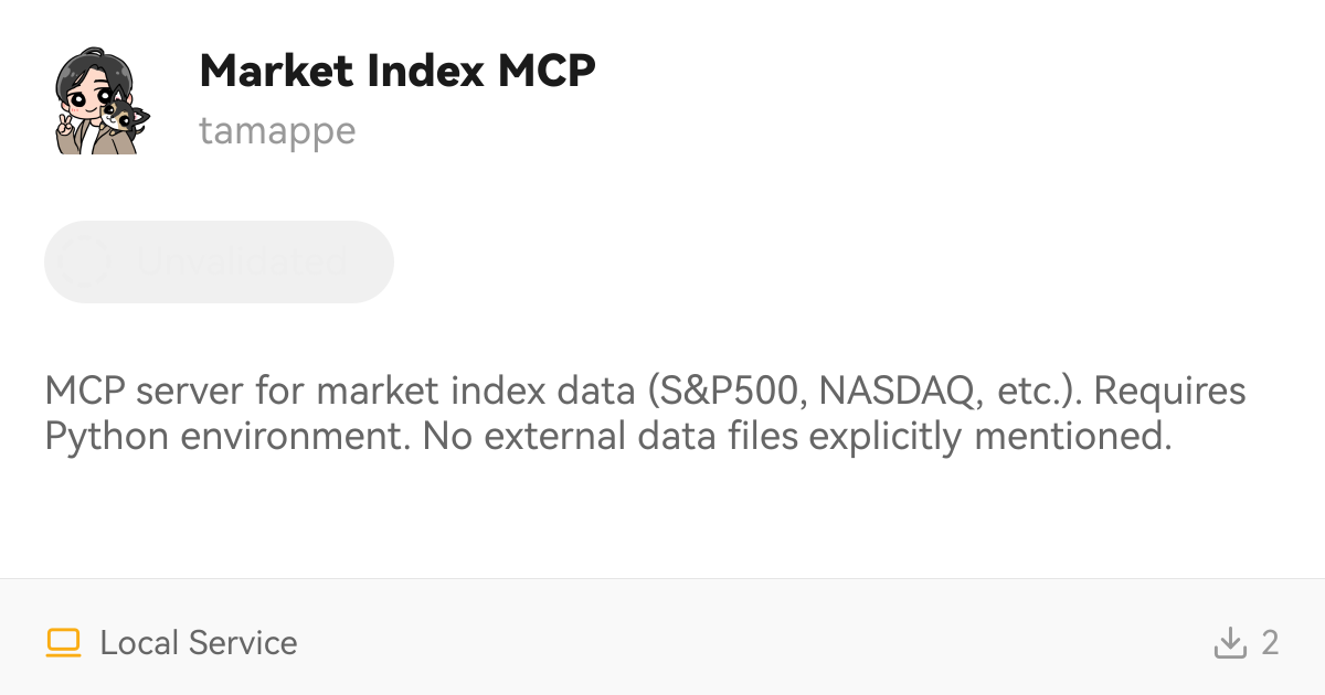 Market Index MCP | MCP Servers · LobeHub