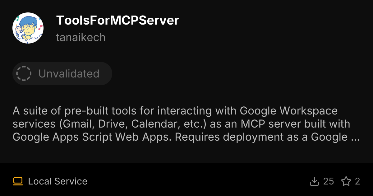 ToolsForMCPServer | MCP Servers · LobeHub