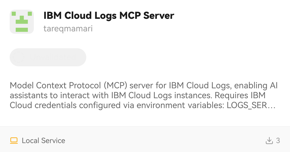 IBM Cloud Logs MCP Server | MCP Servers · LobeHub