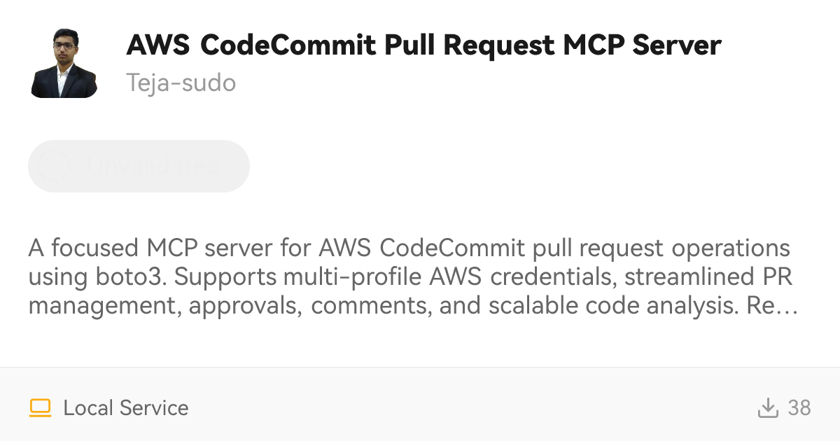 AWS CodeCommit Pull Request MCP Serv... · LobeHub