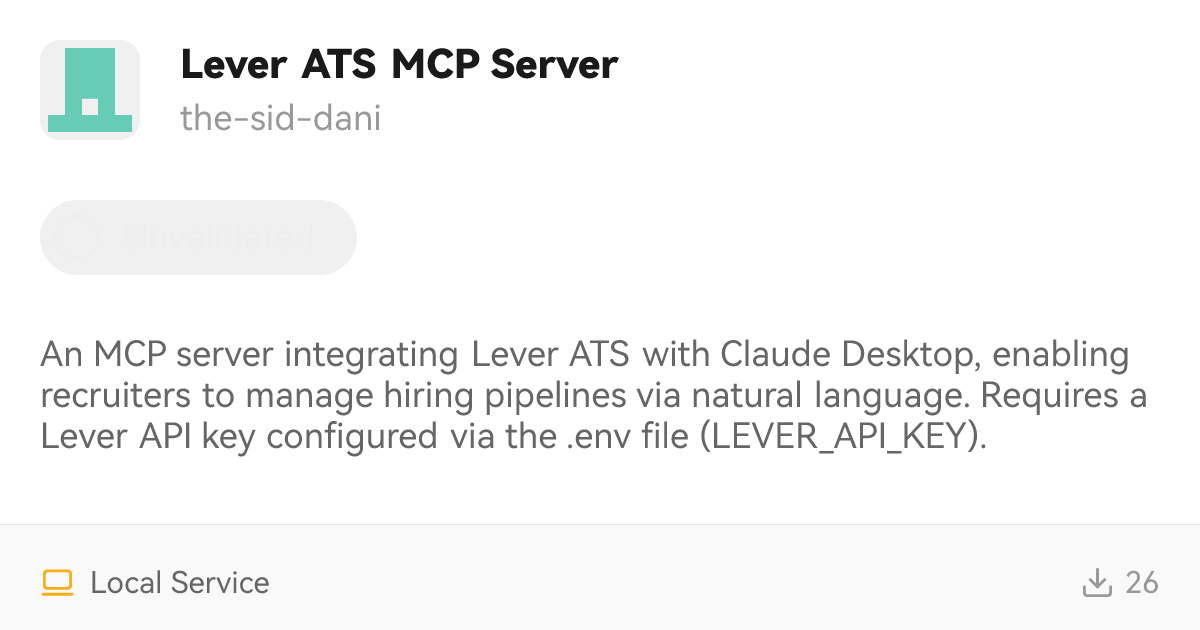 Lever ATS MCP Server | MCP Servers · LobeHub