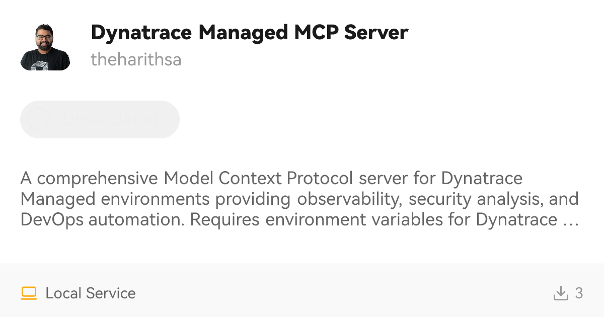 Dynatrace Managed MCP Server | MCP S... · LobeHub