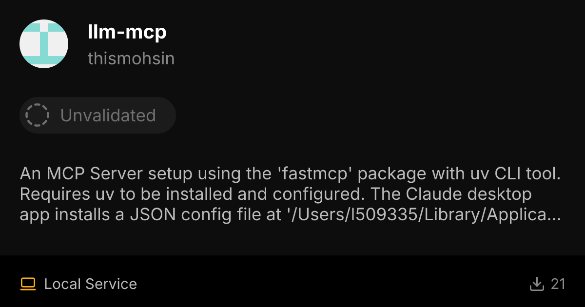 llm-mcp | MCP Servers · LobeHub