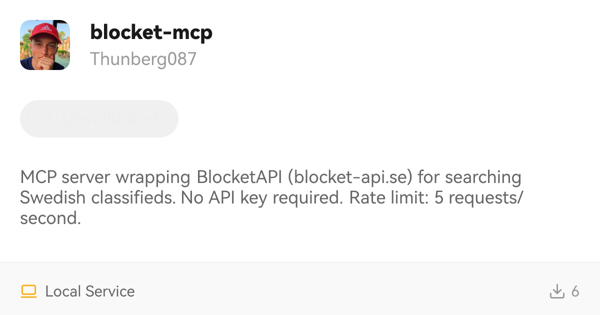 blocket-mcp | MCP Servers · LobeHub