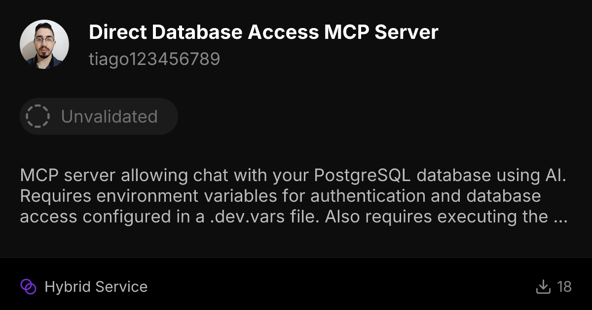 Direct Database Access MCP Server | ... · LobeHub
