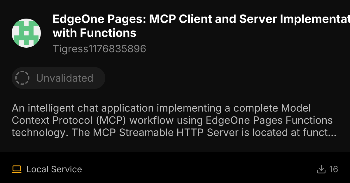 EdgeOne Pages: MCP Client and Server... · LobeHub