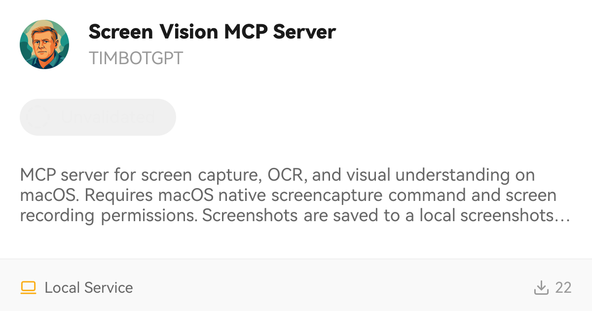 Screen Vision MCP Server | MCP Servers · LobeHub