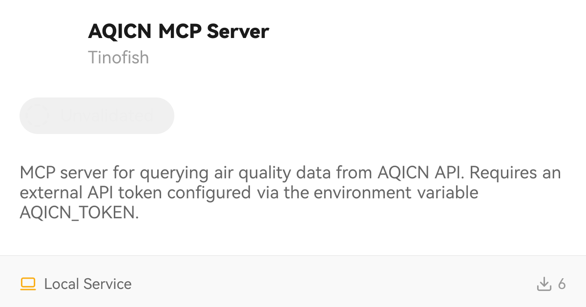 AQICN MCP Server | MCP Servers · LobeHub