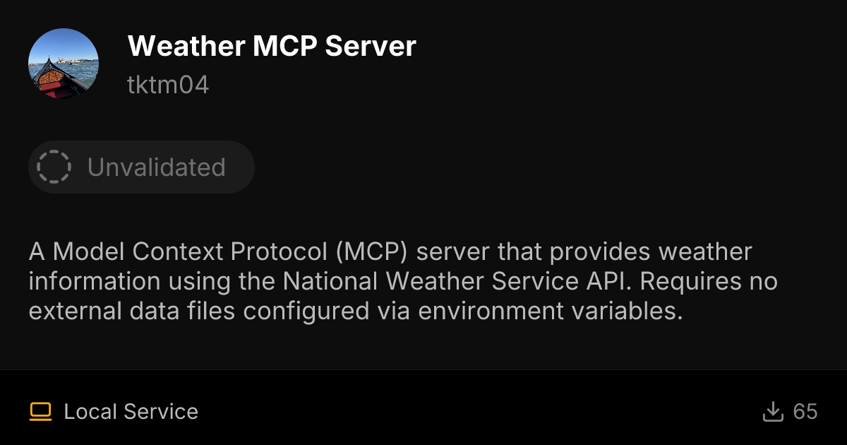 Weather MCP Server | MCP Servers · LobeHub