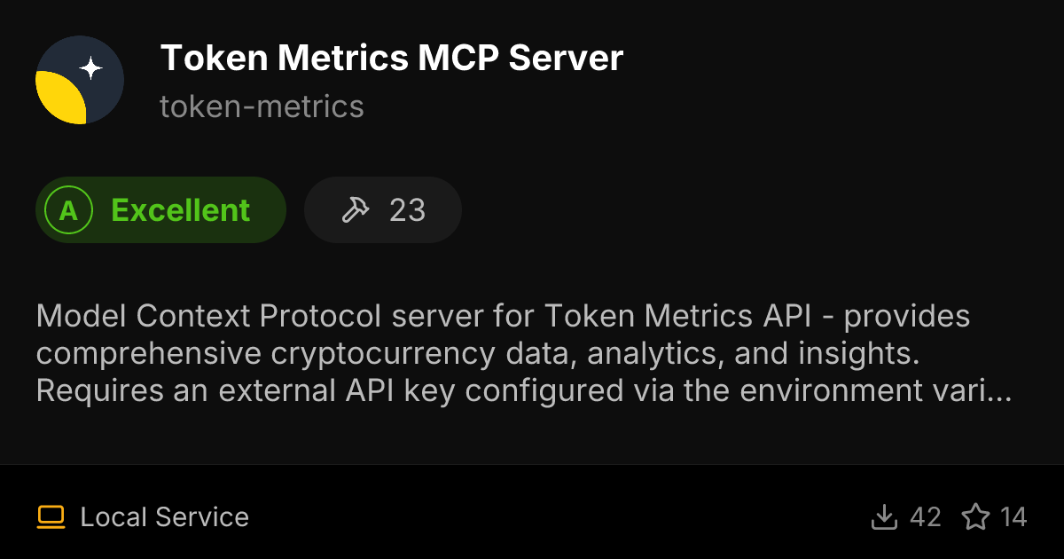 Token Metrics MCP Server | MCP Servers · LobeHub