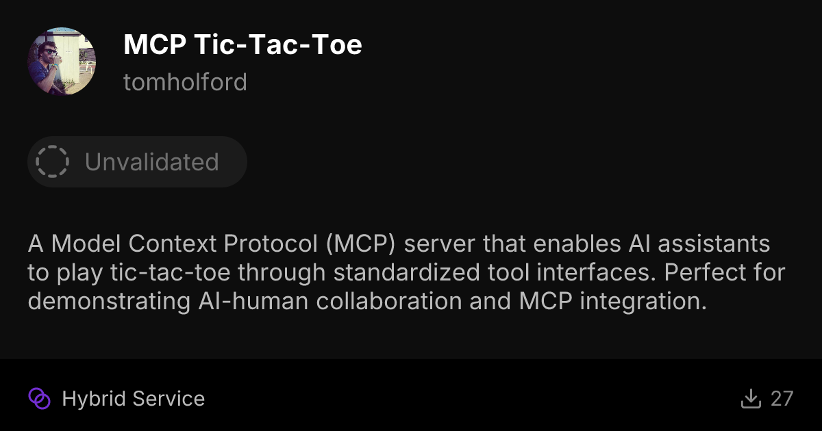 MCP Tic-Tac-Toe | MCP Servers · LobeHub