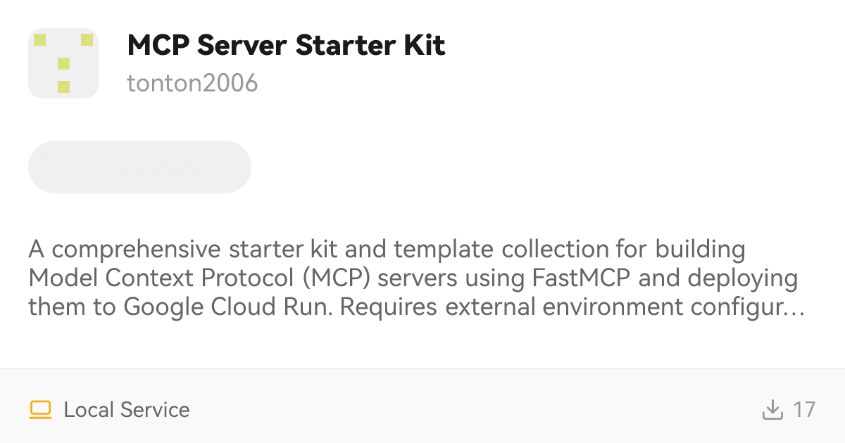 MCP Server Starter Kit | MCP Servers · LobeHub