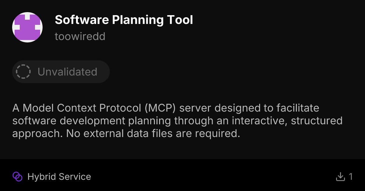 Software Planning Tool | MCP Servers · LobeHub