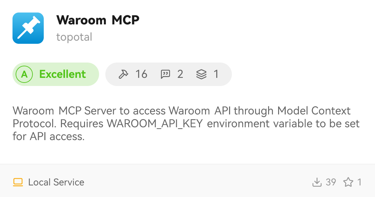 Waroom MCP | MCP Servers · LobeHub