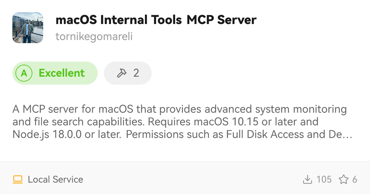 macOS Internal Tools MCP Server | MC... · LobeHub