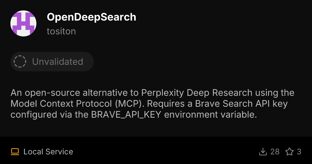OpenDeepSearch | MCP Servers · LobeHub