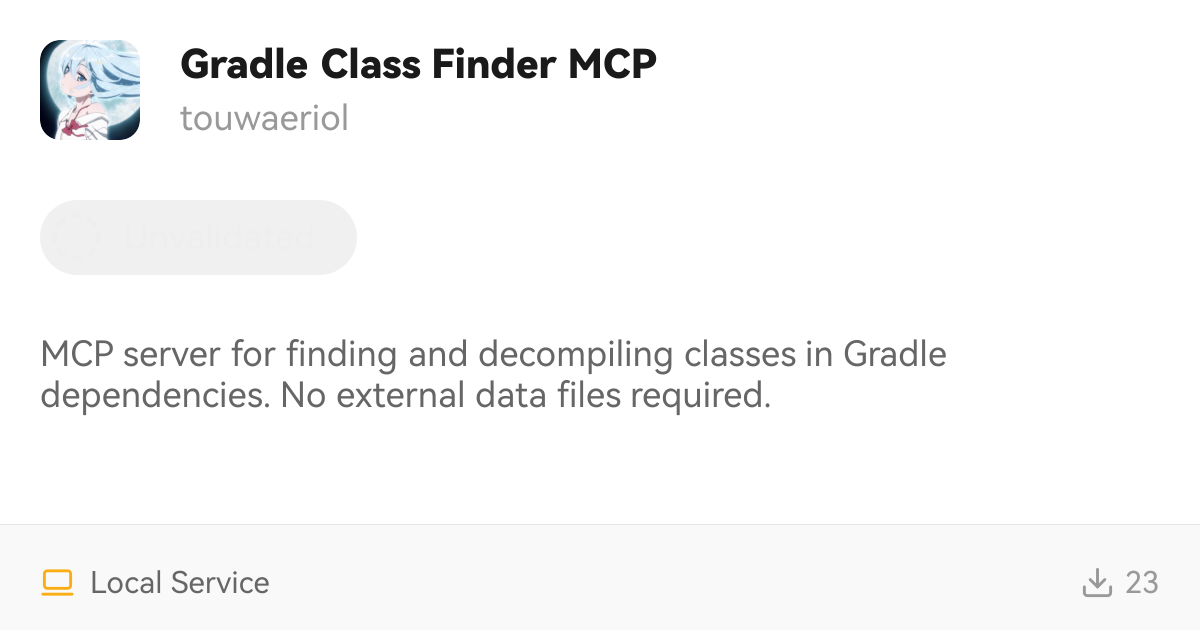 Gradle Class Finder MCP | MCP Servers · LobeHub