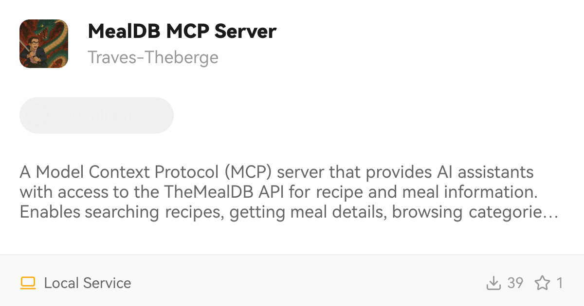 MealDB MCP Server | MCP Servers · LobeHub