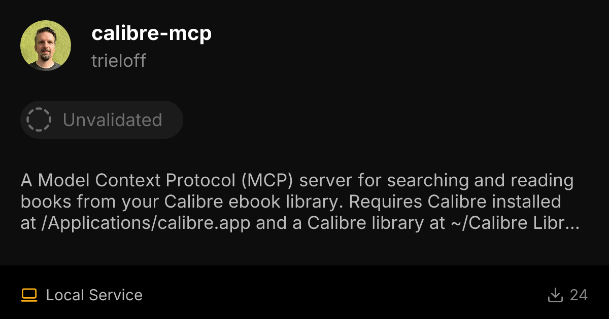 calibre-mcp | MCP Servers · LobeHub