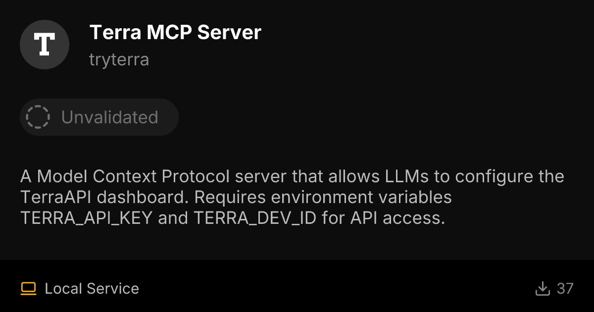 Terra MCP Server | MCP Servers · LobeHub