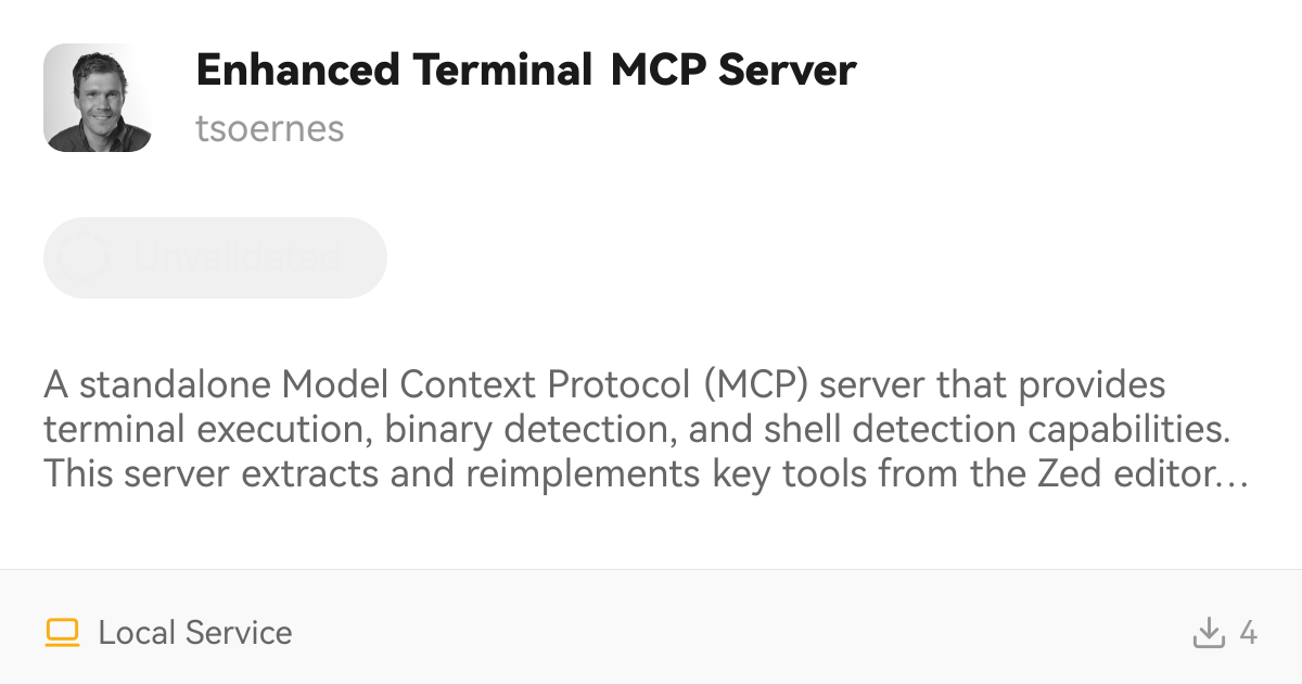 Enhanced Terminal MCP Server | MCP S... · LobeHub