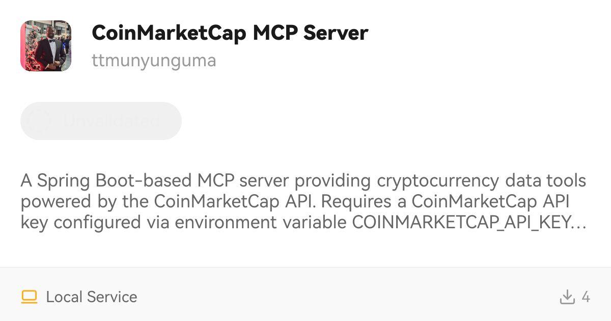 CoinMarketCap MCP Server | MCP Servers · LobeHub