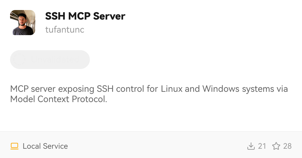 SSH MCP 服务器 | MCP Servers · LobeHub