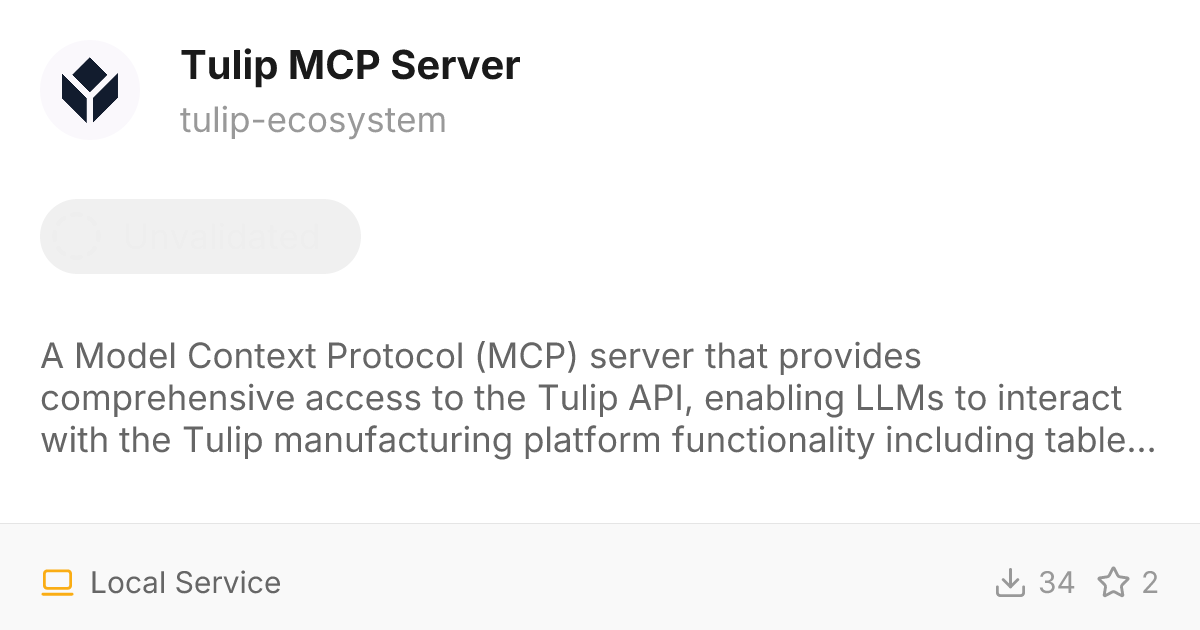 Tulip MCP Server | MCP Servers · LobeHub