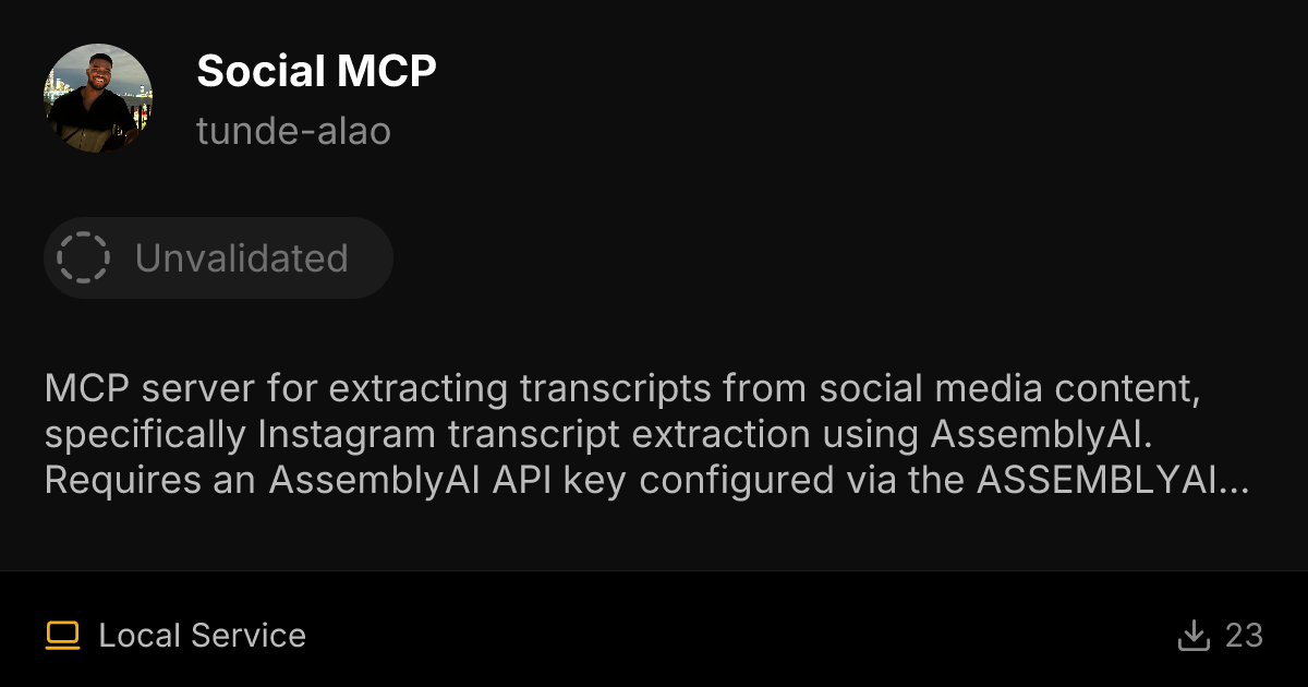 Social MCP | MCP Servers · LobeHub