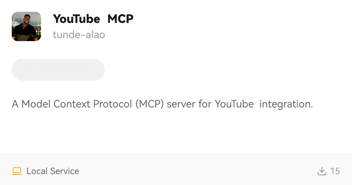 YouTube MCP | MCP Servers · LobeHub