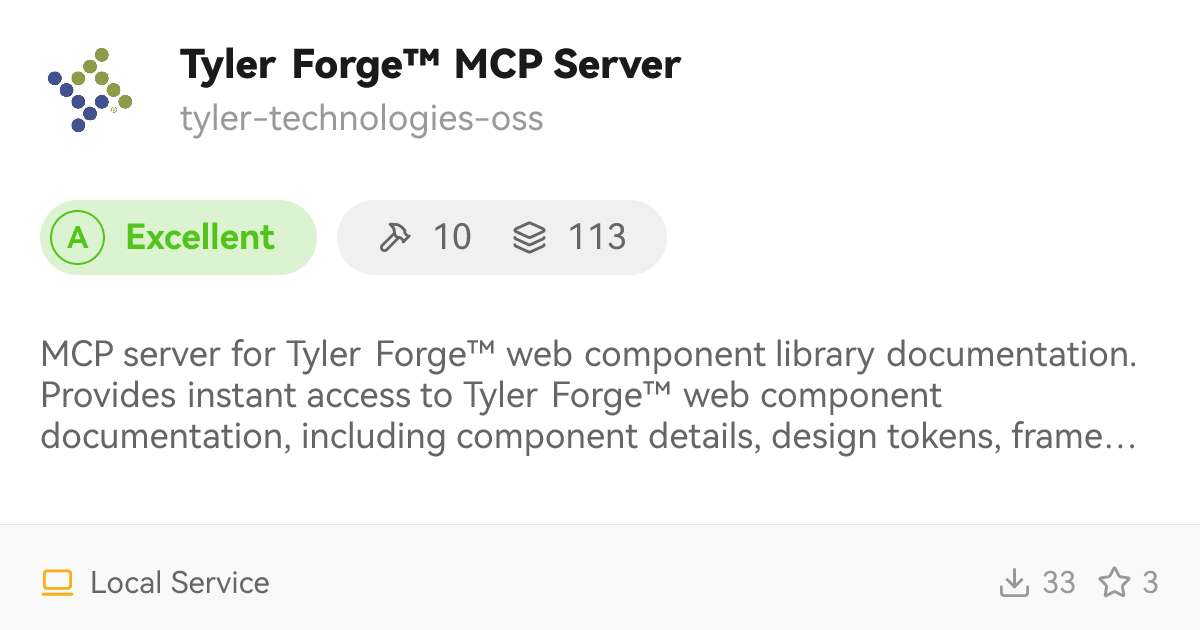 Servidor MCP de Tyler Forge™ | MCP S... · LobeHub