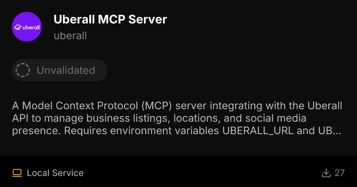 Uberall MCP Server | MCP Servers · LobeHub
