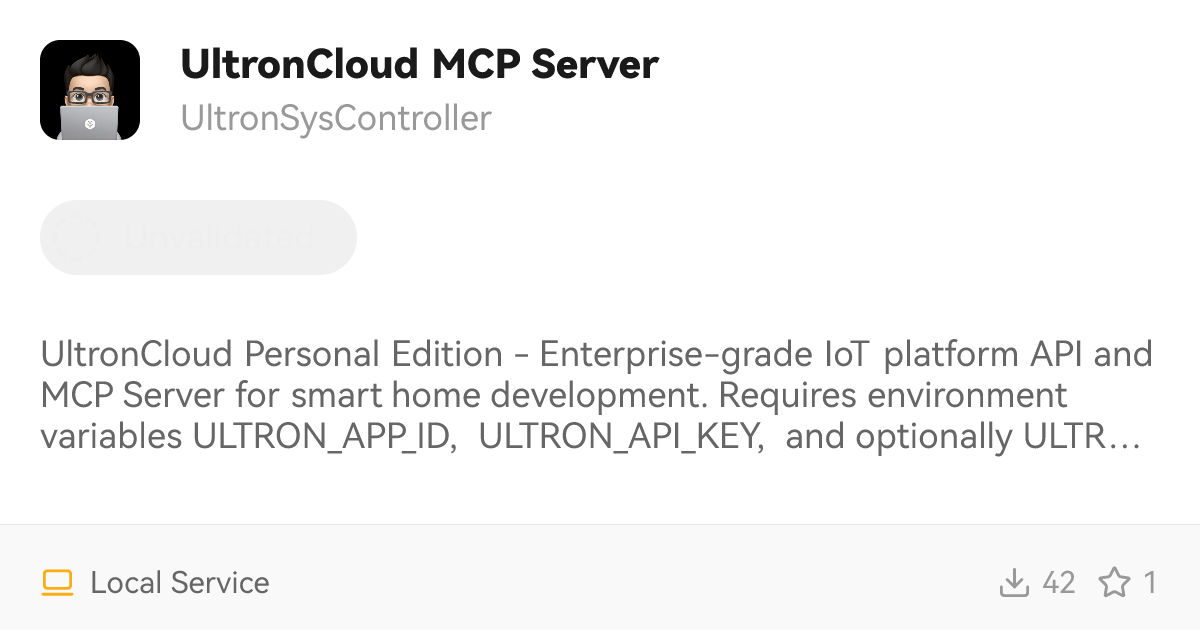 UltronCloud MCP Server | MCP Servers · LobeHub