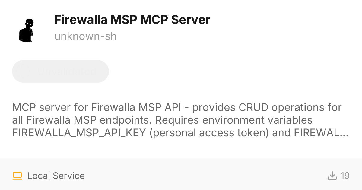 Firewalla MSP MCP Server | MCP Servers · LobeHub