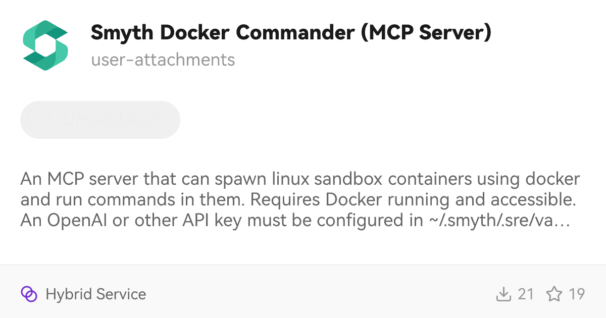 Smyth Docker Commander (MCP Server) ... · LobeHub