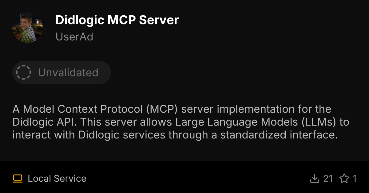 Didlogic MCP Server | MCP Servers · LobeHub