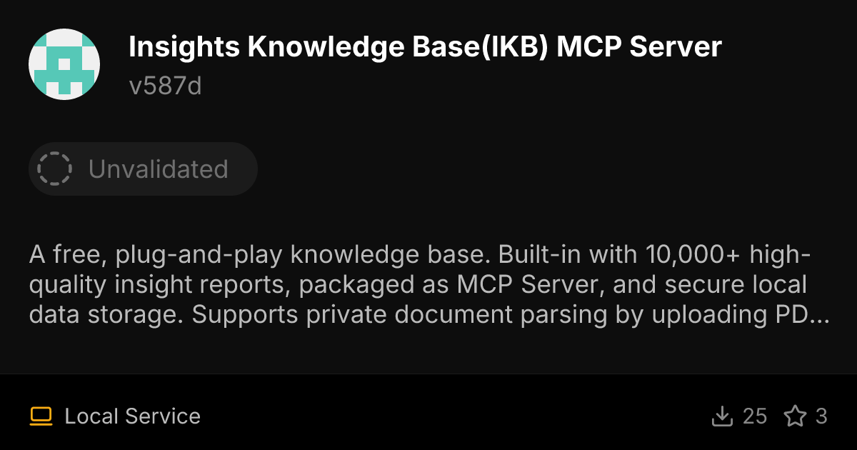 Insights Knowledge Base(IKB) MCP Ser... · LobeHub